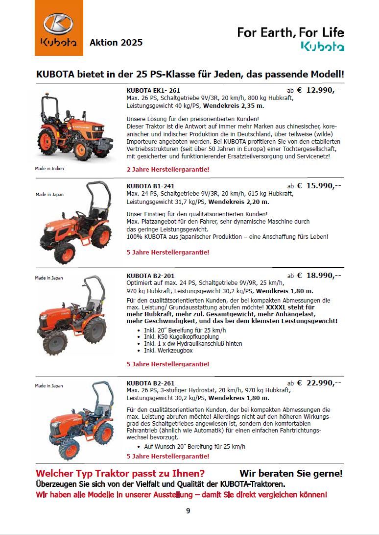 Kubota EK1-261 bei KUBOTA- Zentrum Stuttgart
